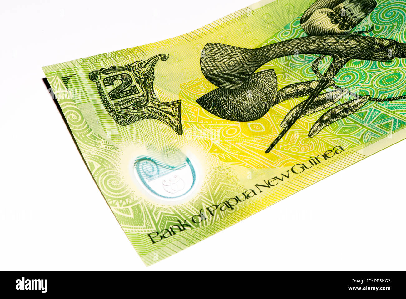 2 Papua New Guinean kina bank note. Papua New Guinean kina is the ...