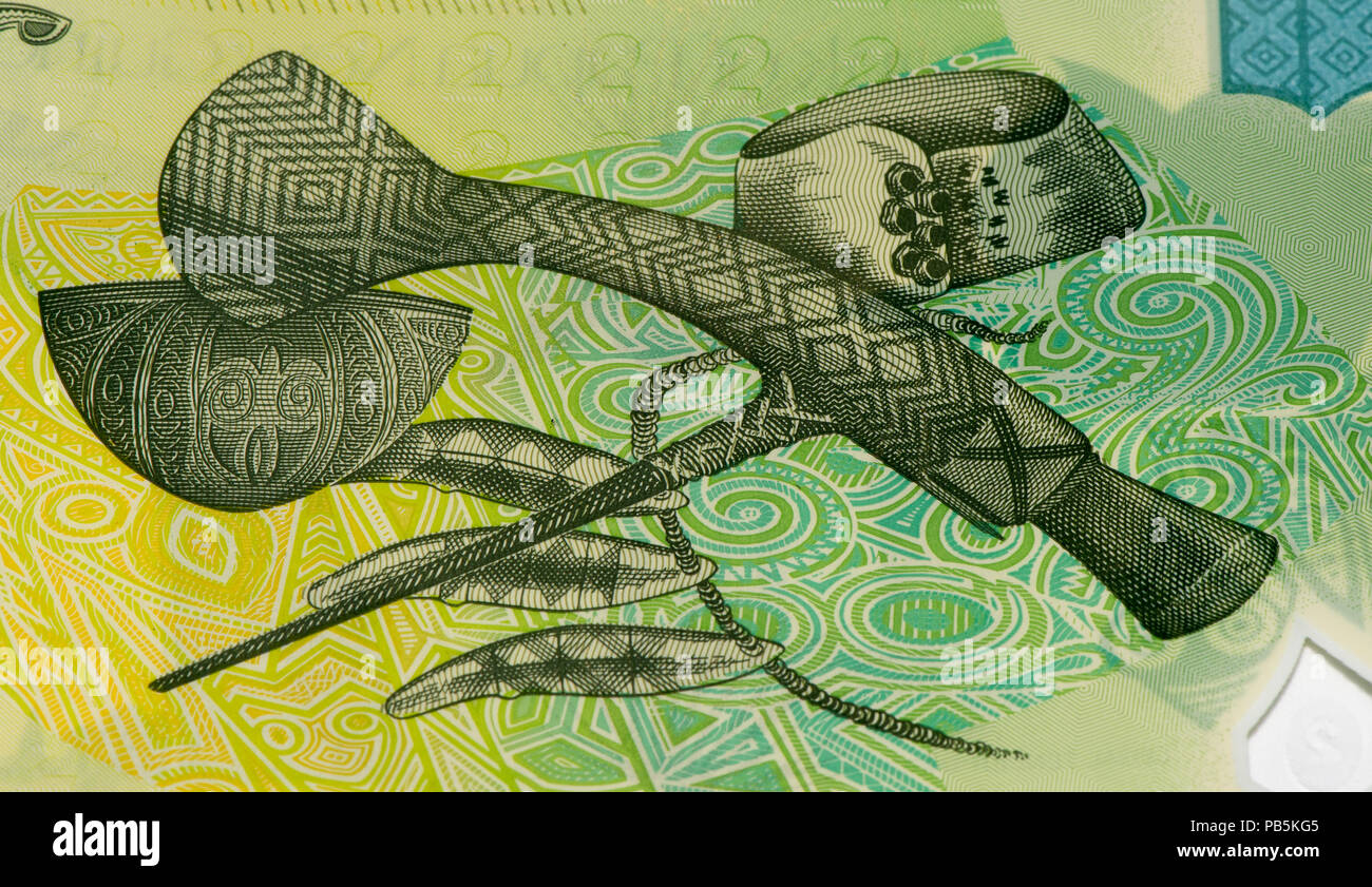 2 Papua New Guinean kina bank note. Papua New Guinean kina is the ...