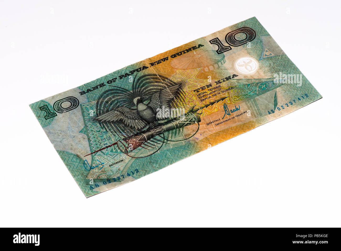 10 Papua New Guinean kina bank note. Papua New Guinean kina is the ...