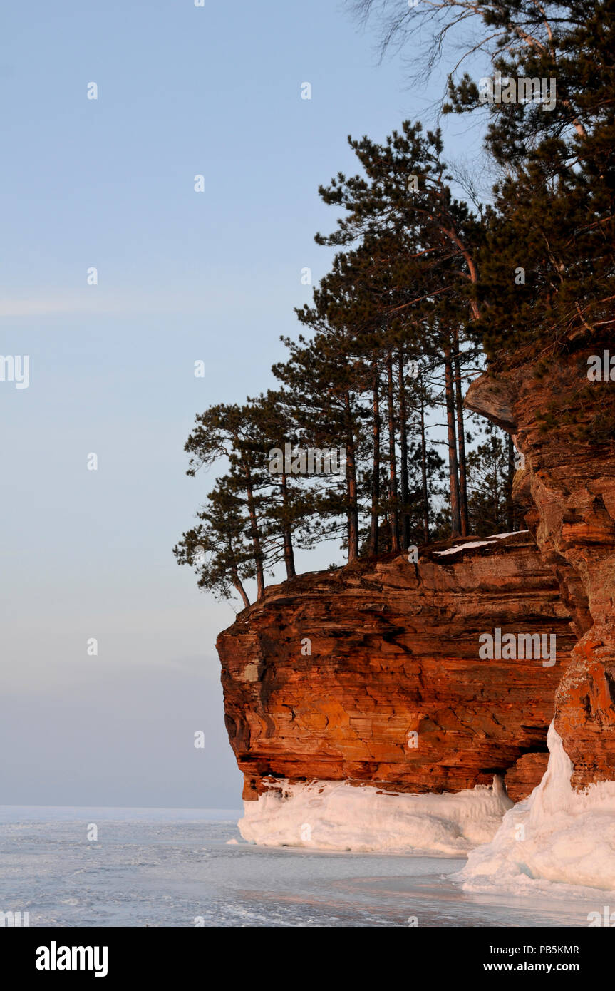Wisconsin. Apostle Islands National Lakeshore. Sea caves Stock Photo ...