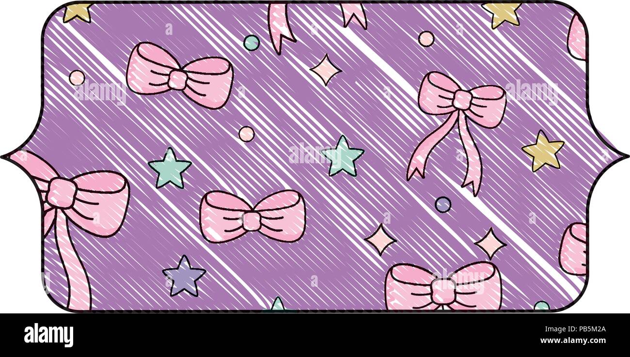 banner with stars and bows pattern over white background, vector ...