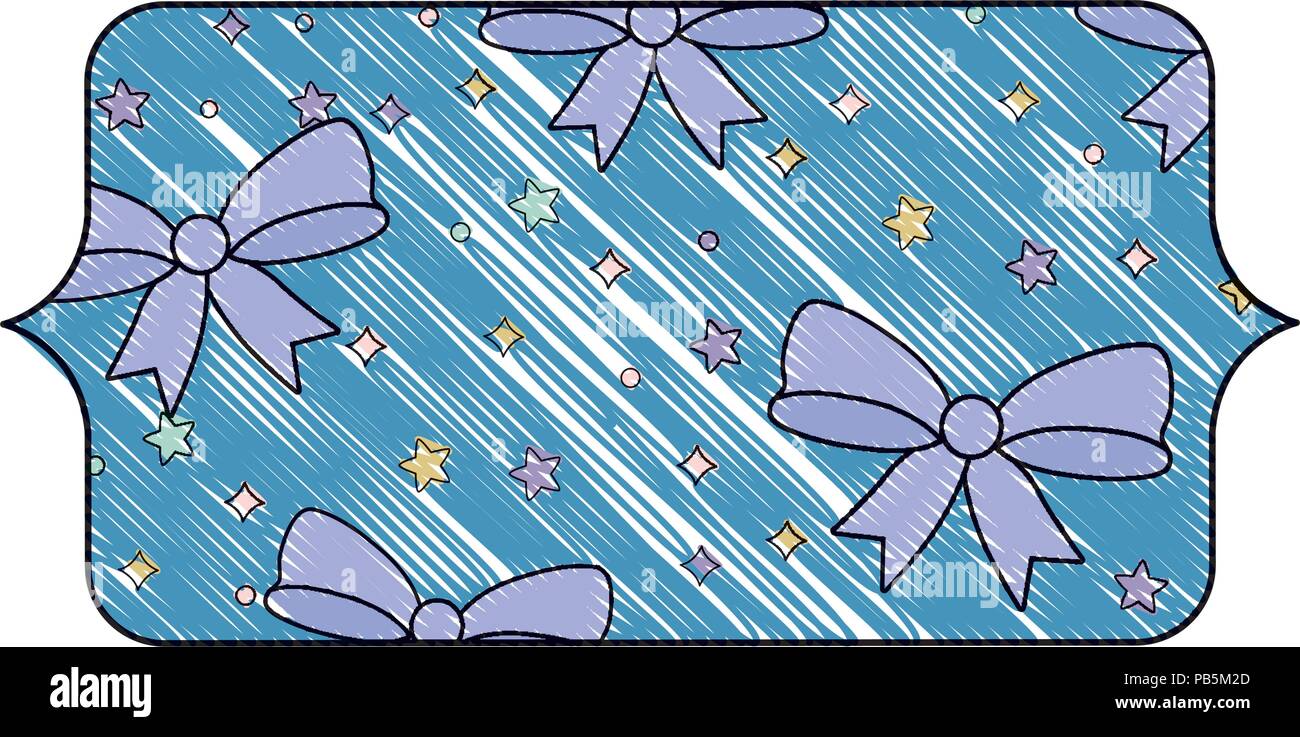 banner with stars and bows pattern over white background, vector ...