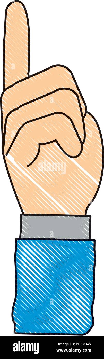hand pointing up over white background, vector illustration Stock ...