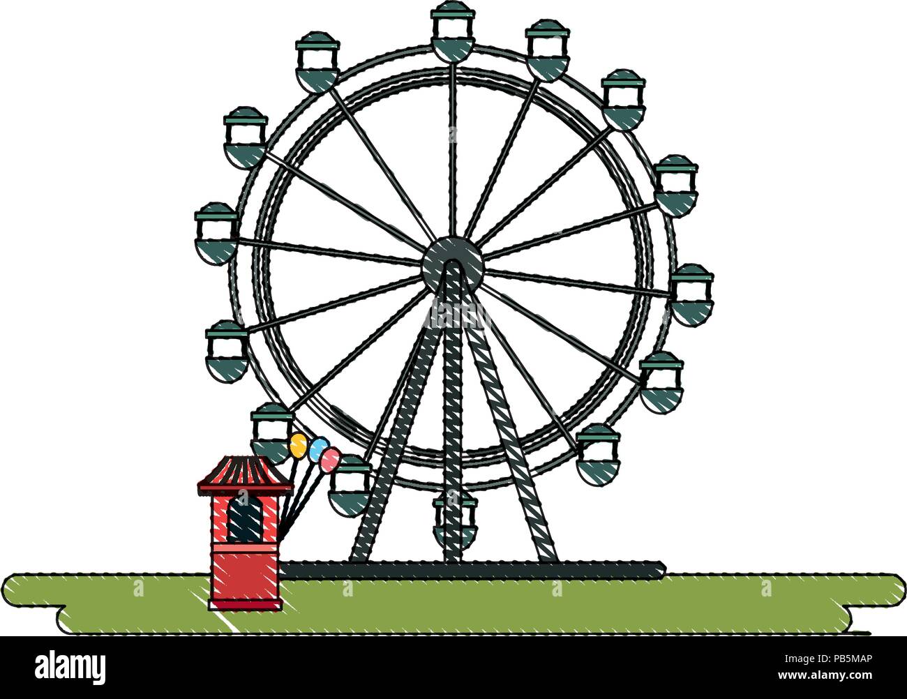 ferris wheel icon over white background, vector illustration Stock ...