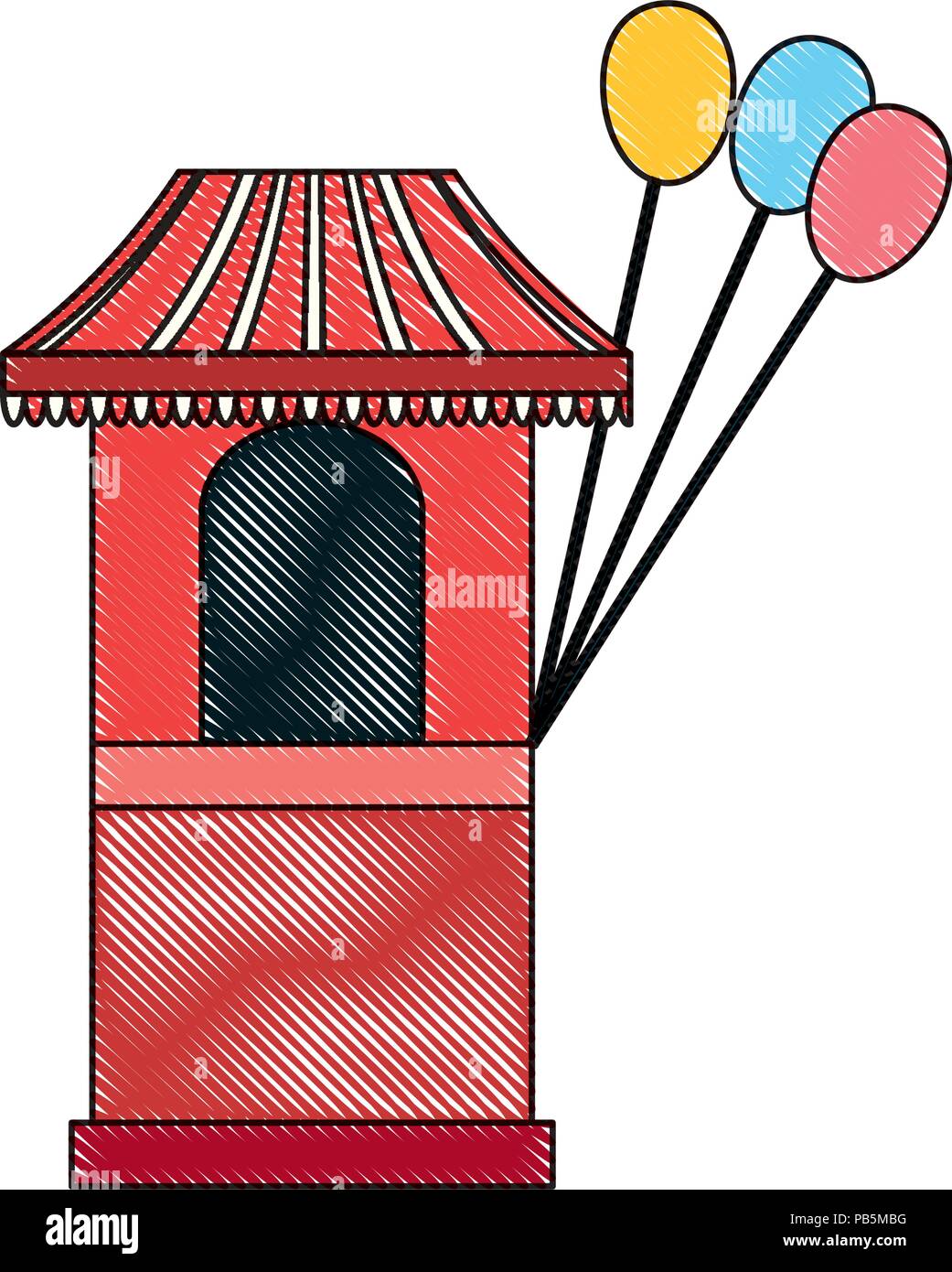 Ticket Cart Booth icon over white background, vector illustration Stock ...