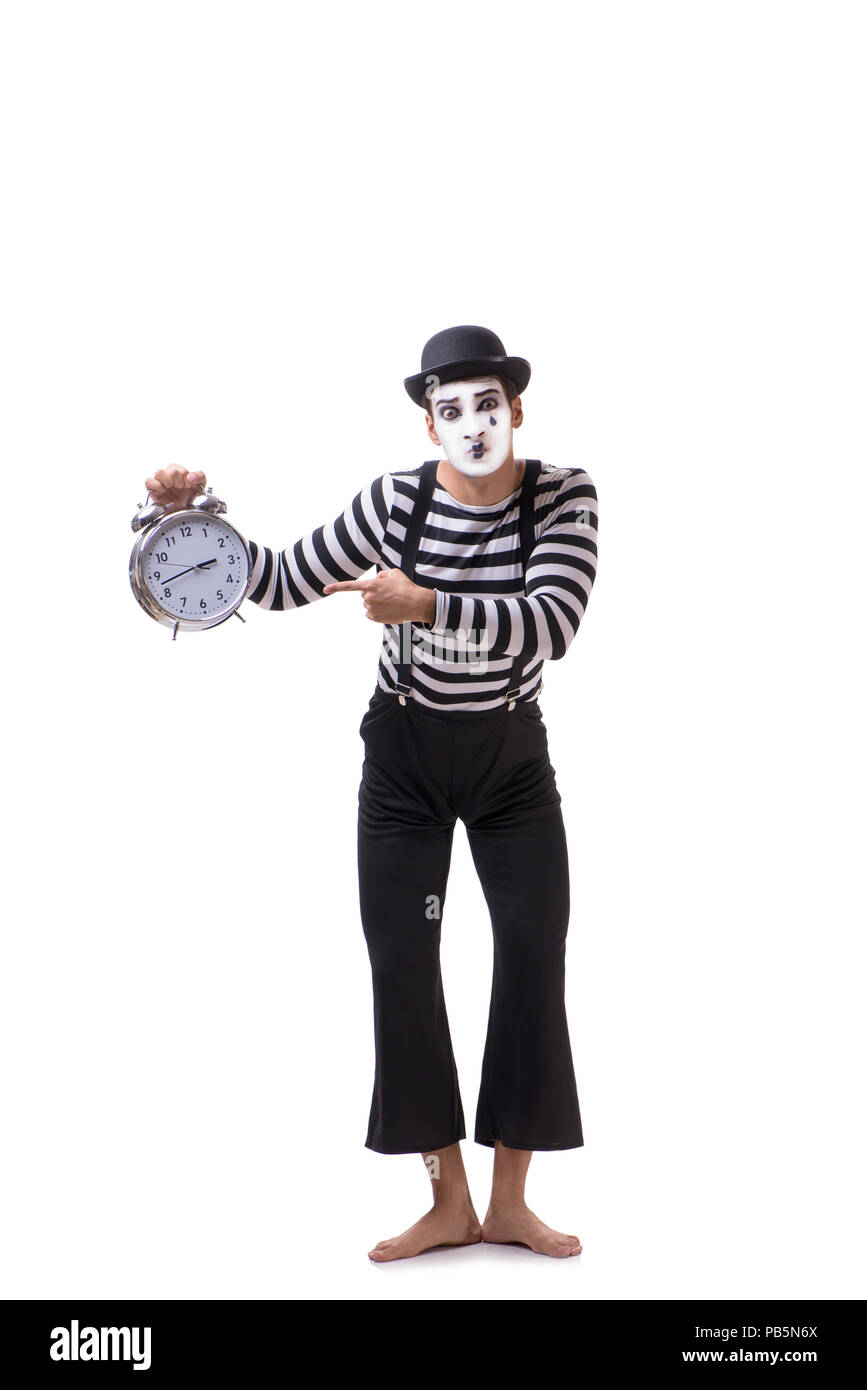 Mime in time management concept isolated on white background Stock ...
