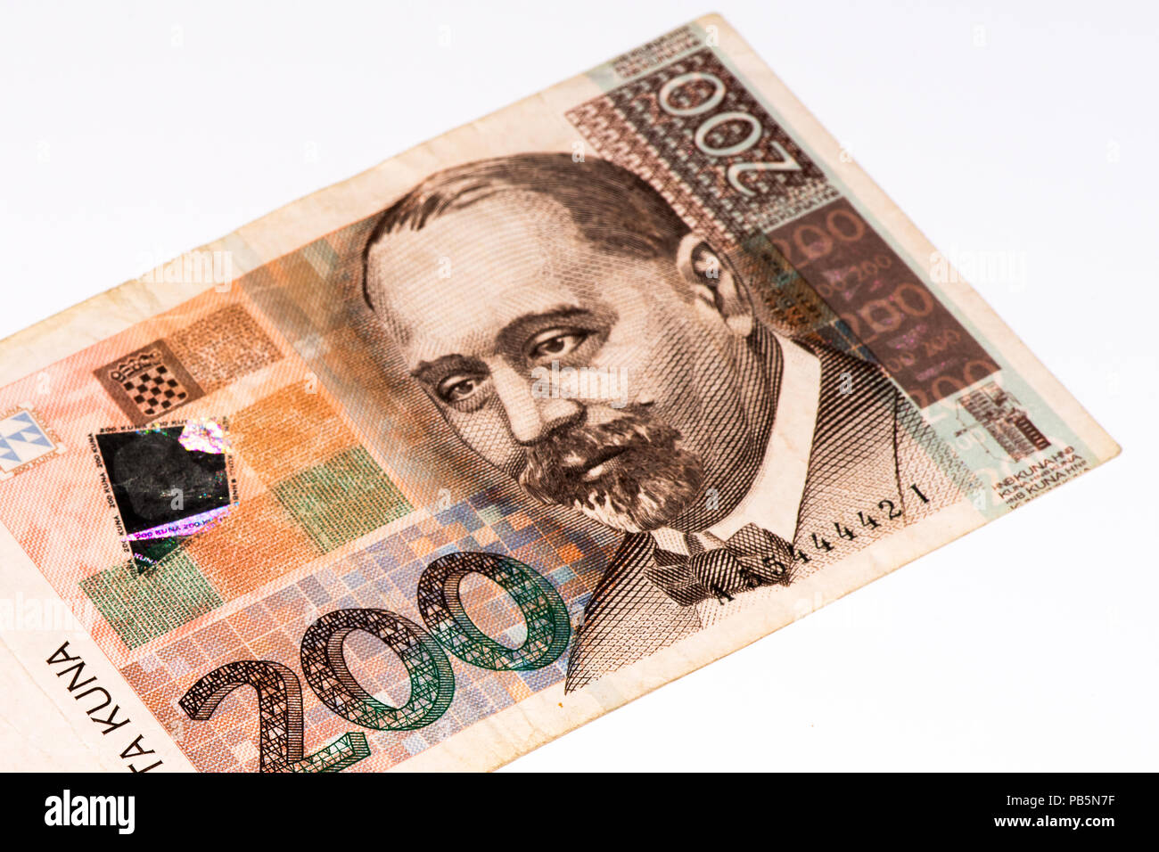 200 Croatian kunas bank note. Kuna is the national currency of Croatia ...