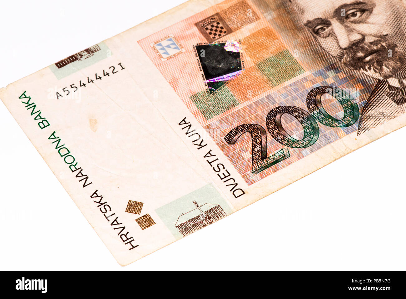 200 Croatian kunas bank note. Kuna is the national currency of Croatia ...