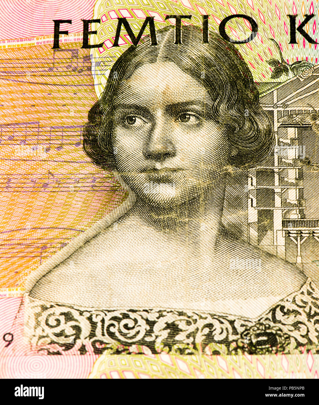 50 Swedish crown bank note. Swedish crown is the national currency of ...