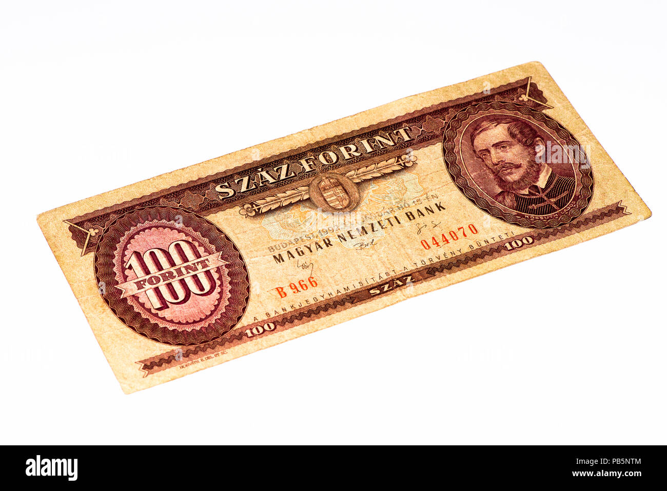 100 Hungarian forints bank note. Hungarian forint is the national ...