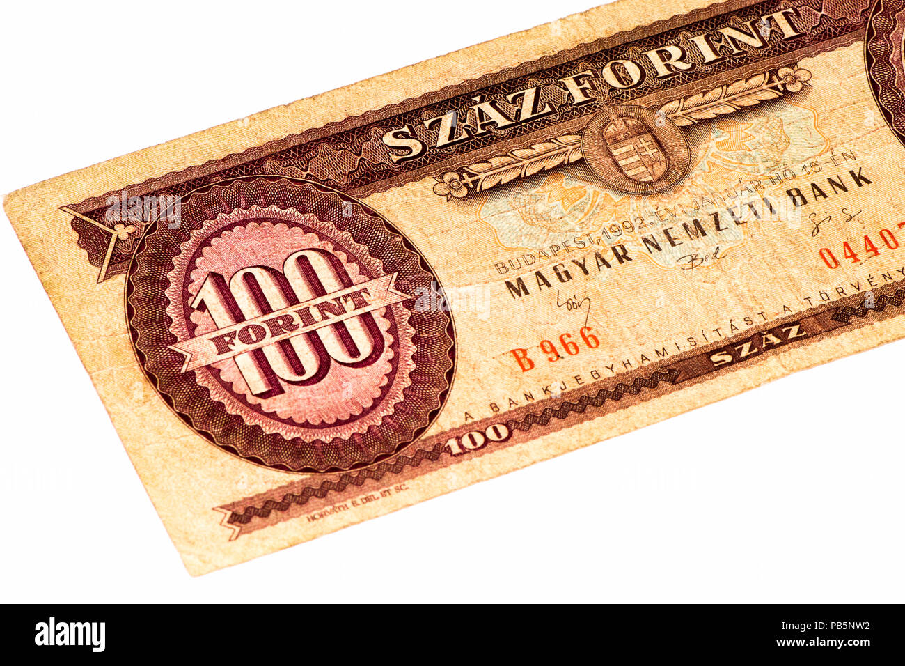100 Hungarian forints bank note. Hungarian forint is the national ...