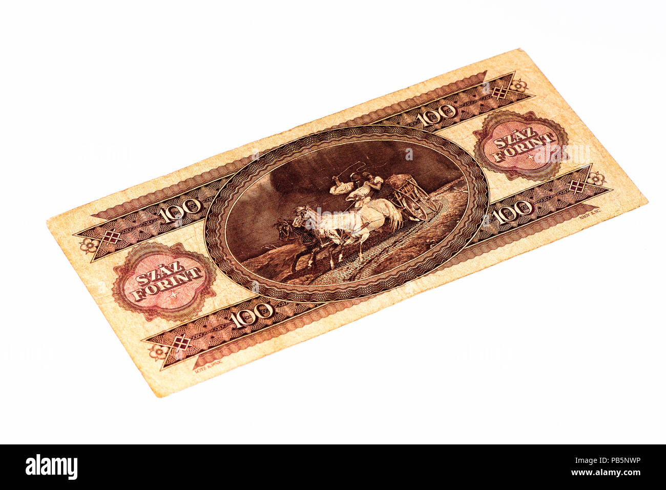 100 Hungarian forints bank note. Hungarian forint is the national ...