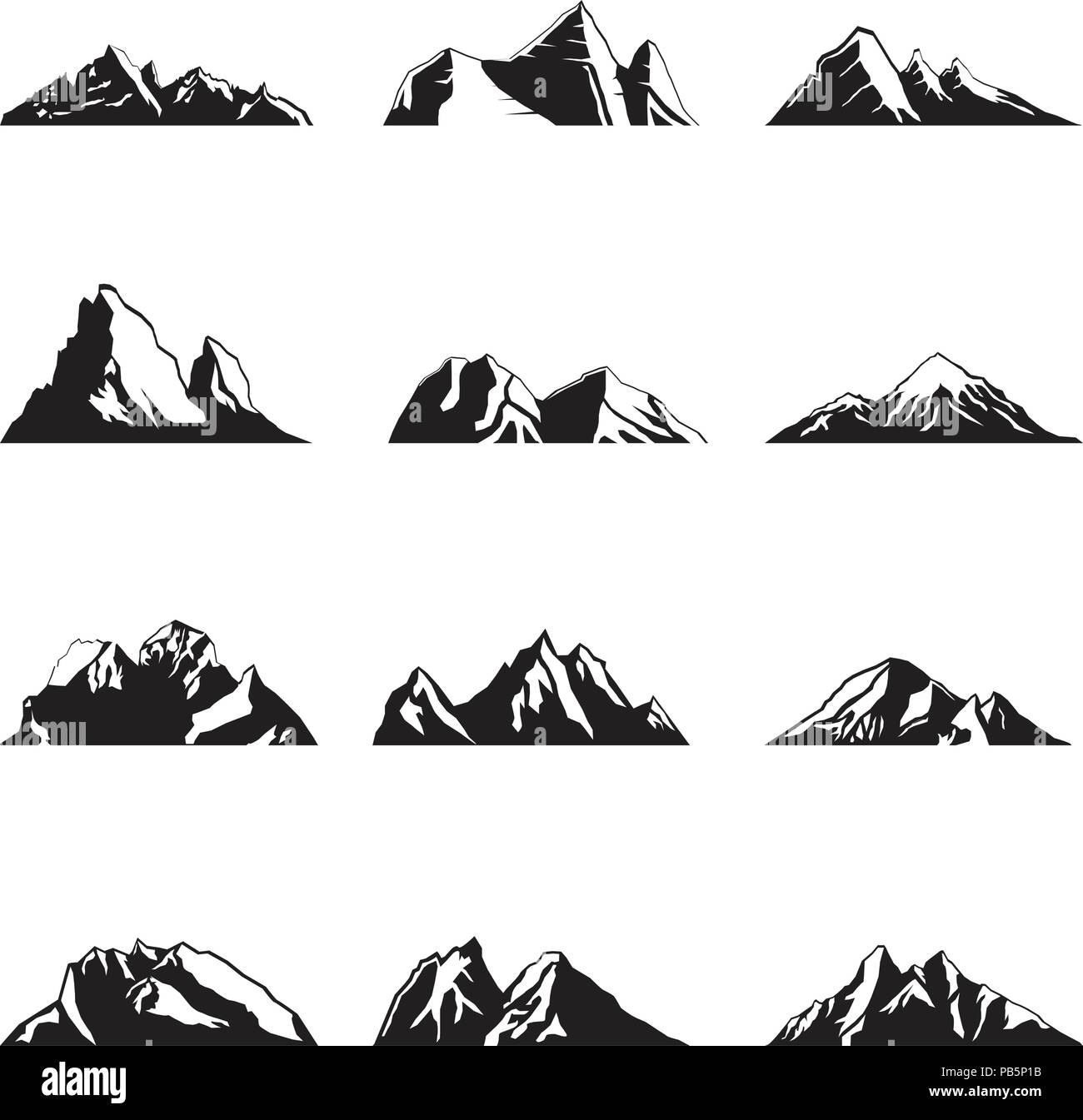 Mountain Shadow Clipart Black