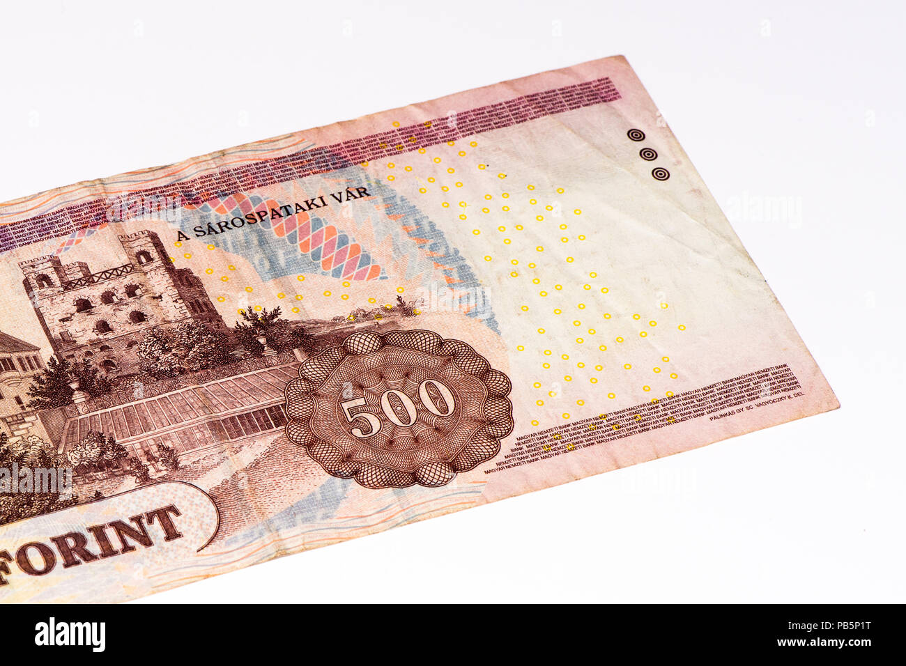 500 Hungarian forints bank note. Hungarian forint is the national ...