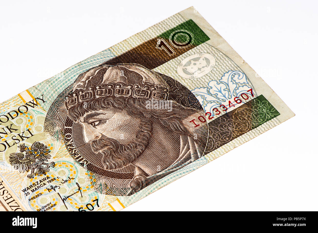 10 Polish zloty bank note. Zloty is the national currency of Poland ...