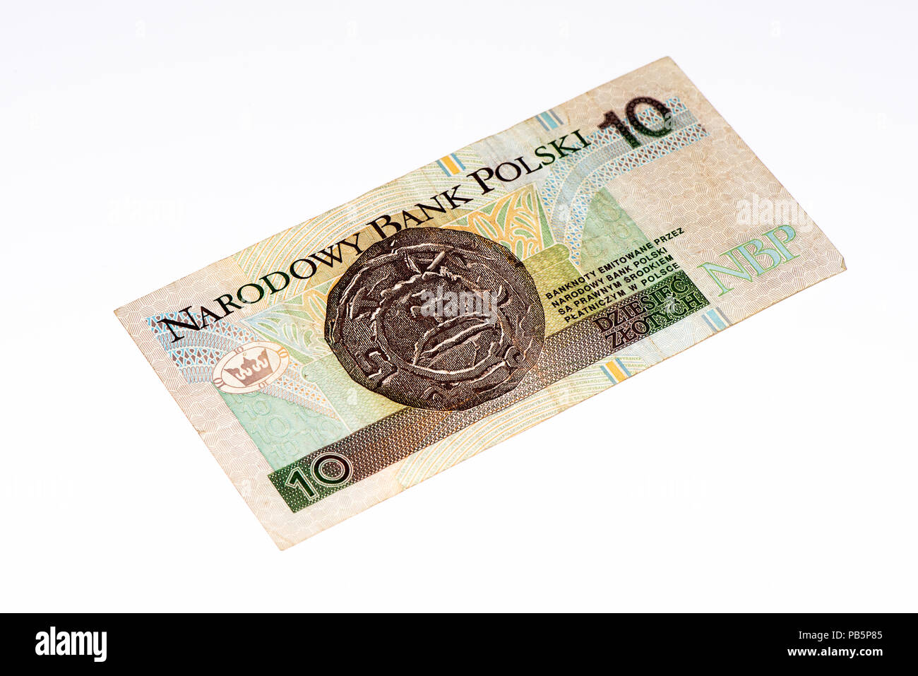10 Polish zloty bank note. Zloty is the national currency of Poland ...