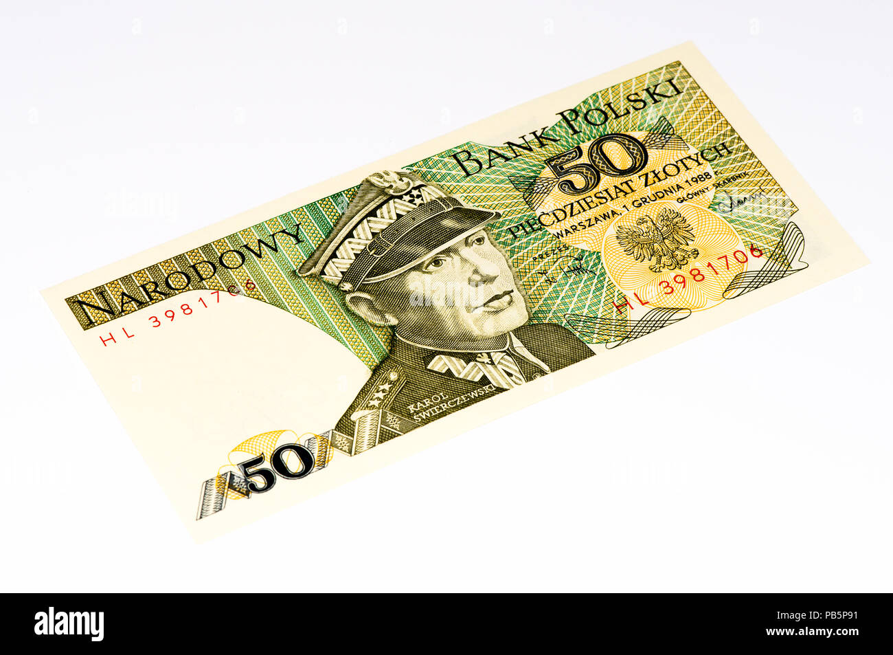 50 Polish zloty bank note. Zloty is the national currency of Poland ...