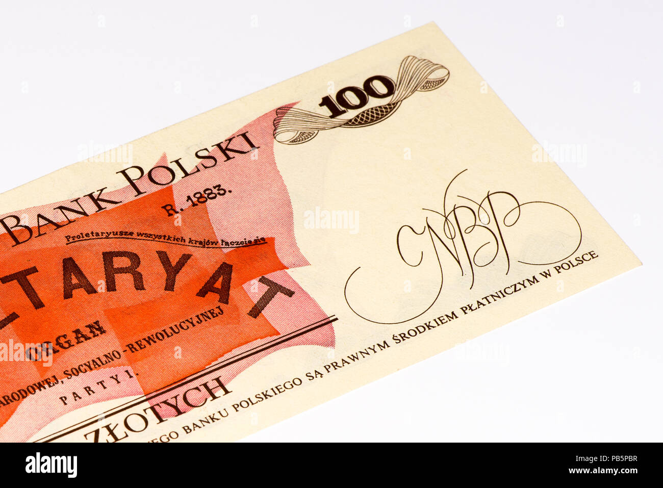 100 Polish zloty bank note. Zloty is the national currency of Poland ...