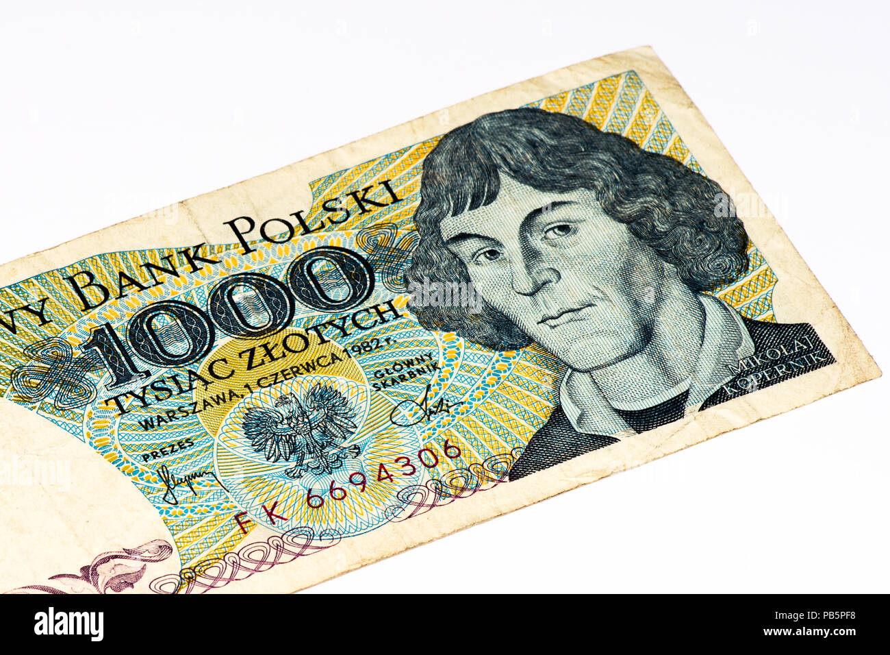 1000 Polish zloty bank note. Zloty is the national currency of Poland ...