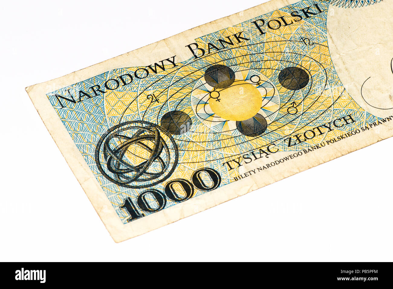 1000 Polish zloty bank note. Zloty is the national currency of Poland ...
