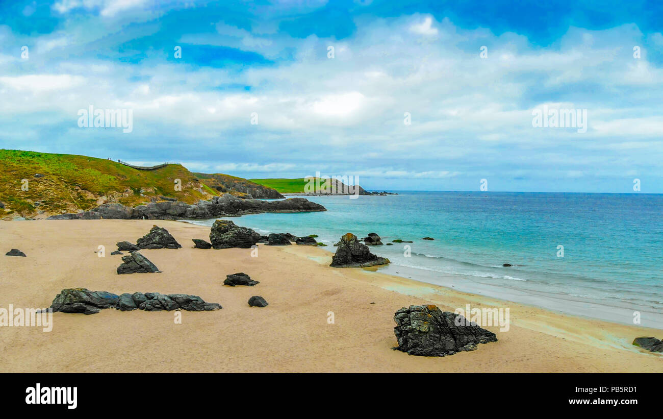 Amazing Sango Sands beach at Durness in the Scottish Highlands Stock ...