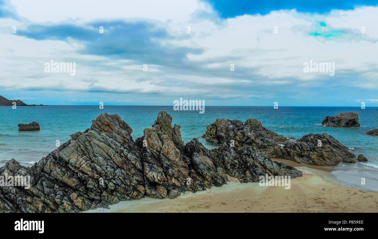 Amazing Sango Sands beach at Durness in the Scottish Highlands Stock ...