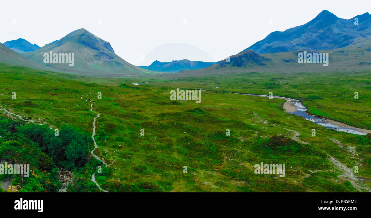 The amazing Scottish Highlands - aerial view Stock Photo - Alamy