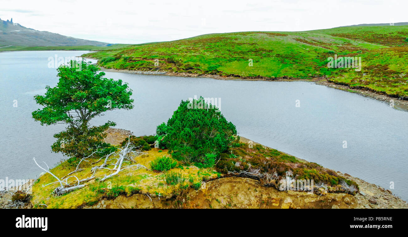 The beautiful lakes and landscape of the Isle of Skye in Scotland Stock ...