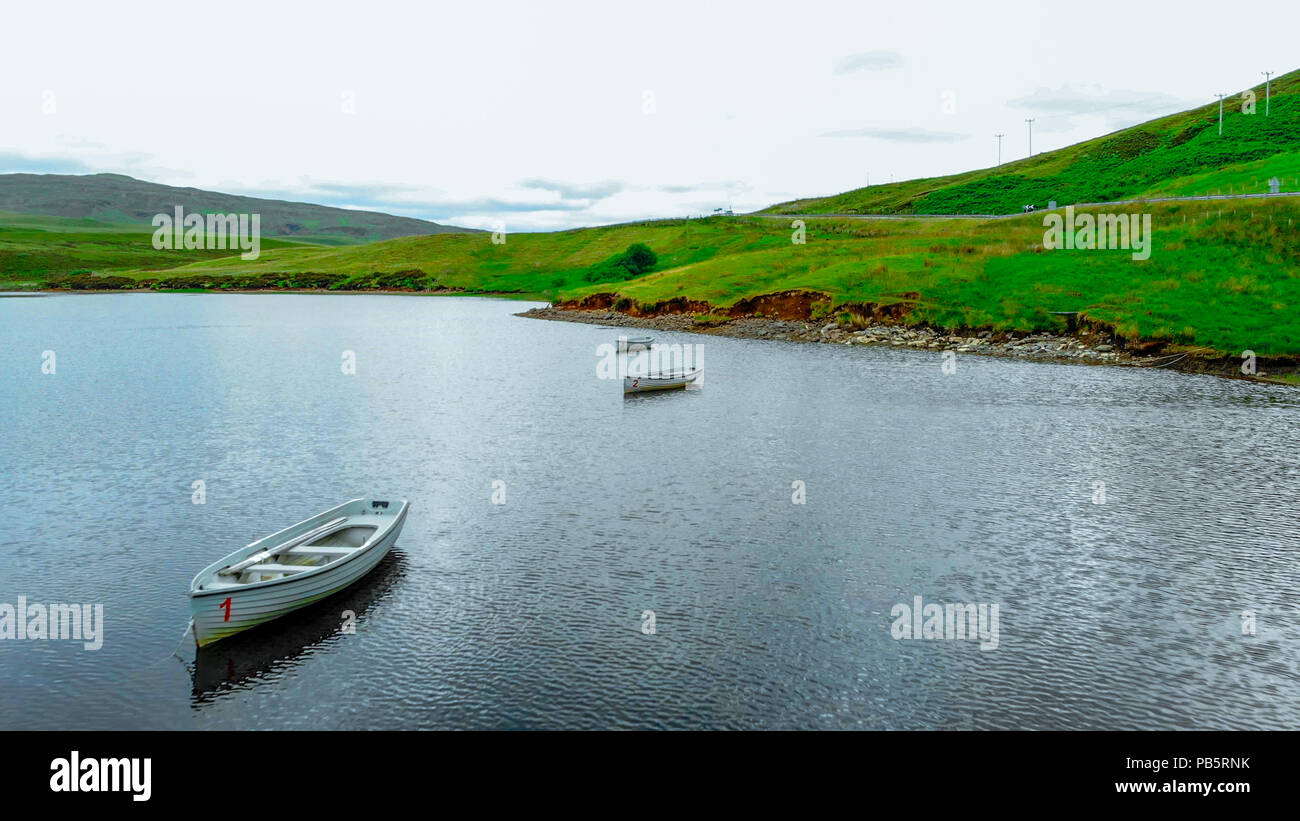 The beautiful lakes and landscape of the Isle of Skye in Scotland Stock ...