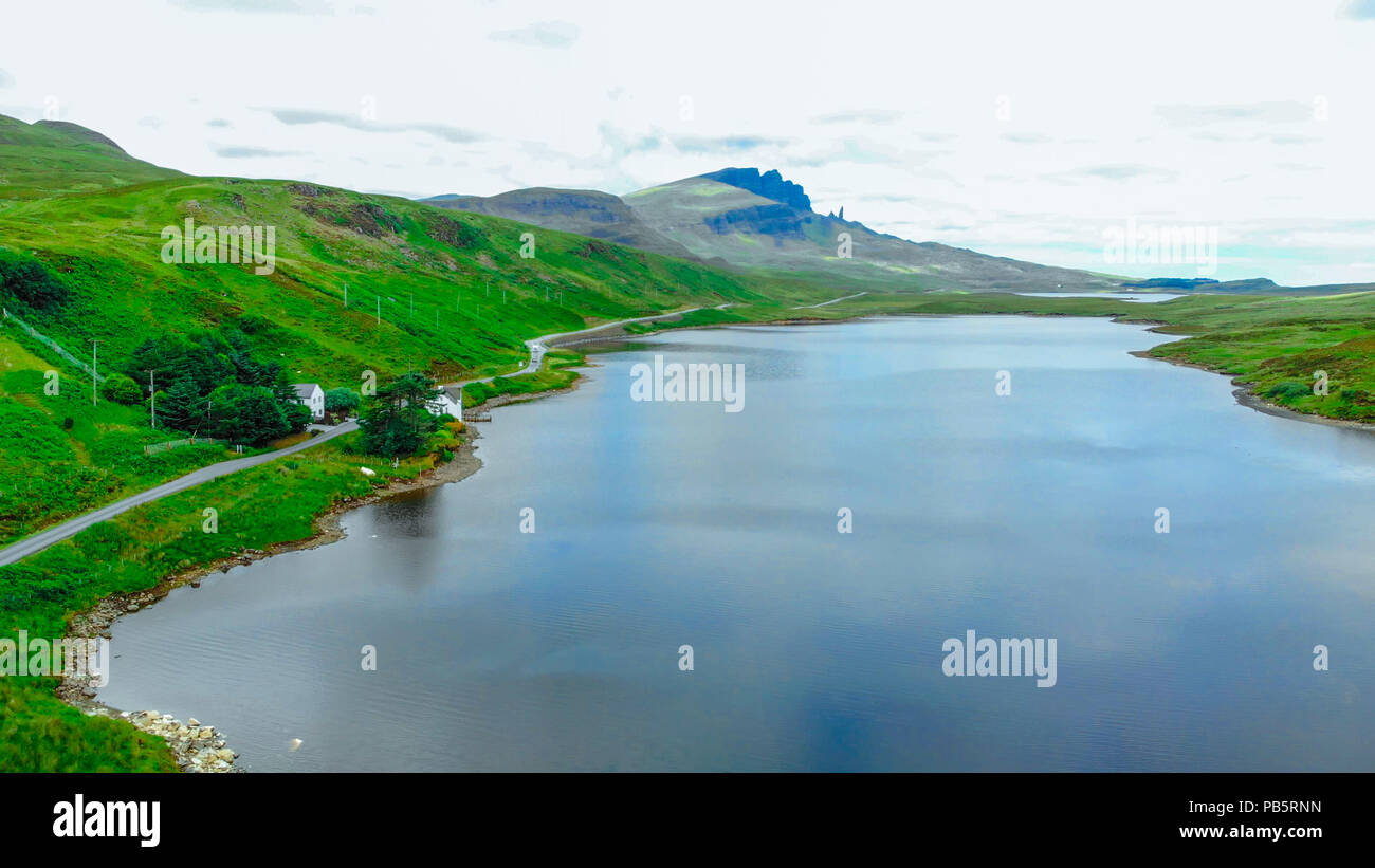The beautiful lakes and landscape of the Isle of Skye in Scotland Stock ...