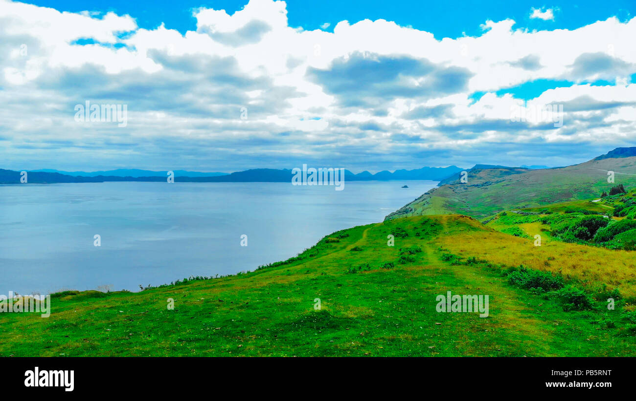 The beautiful lakes and landscape of the Isle of Skye in Scotland Stock ...