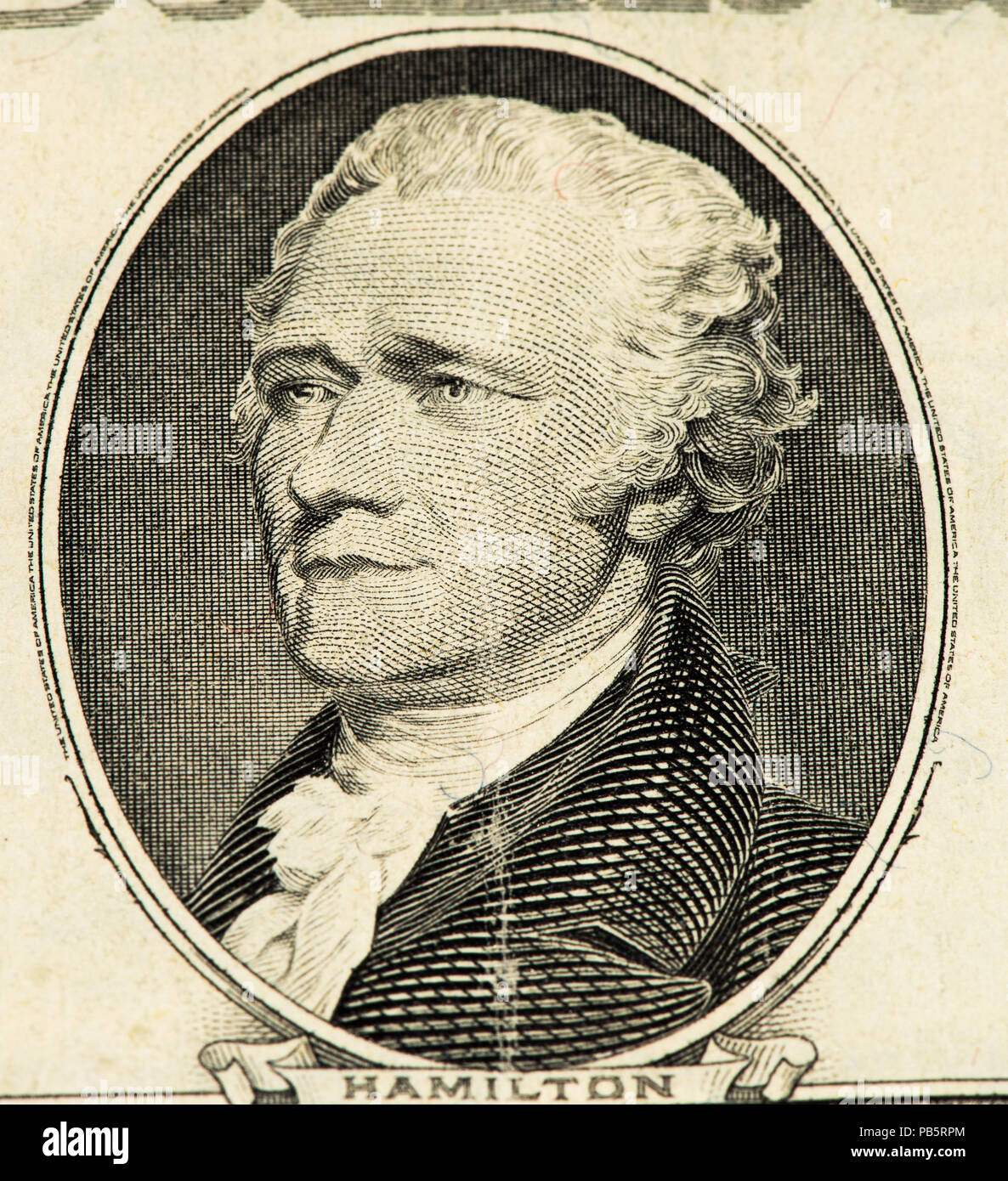 President Hamilton on a 10 US dollars bank note made in 1995 Stock ...