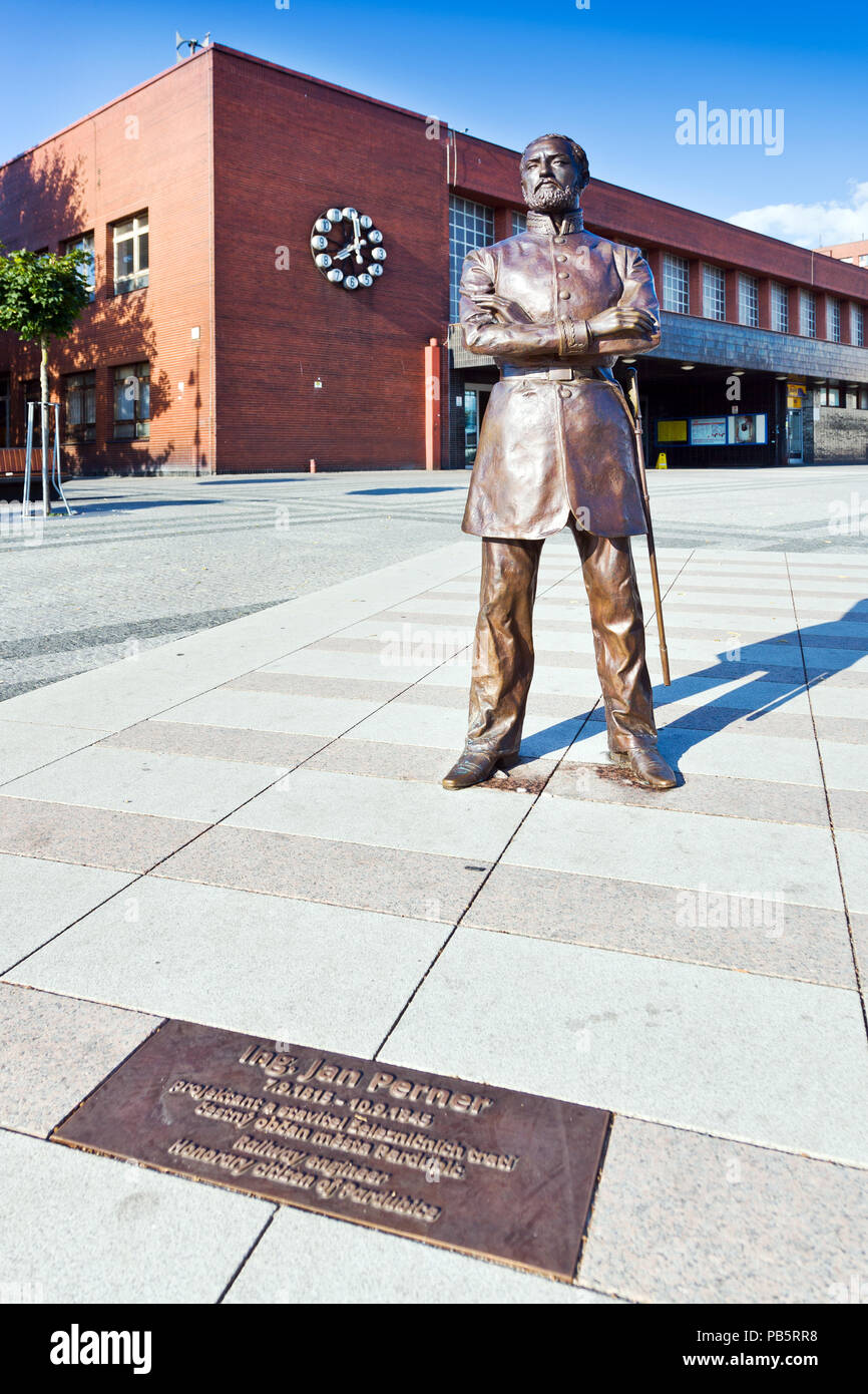 Jan Perner statue, Main railway station (National cultural landmark ...
