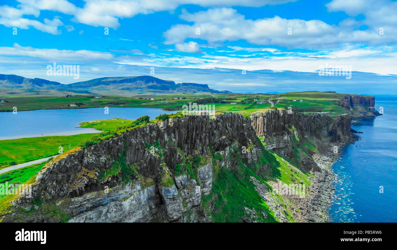 Beautiful Isle of Skye in Scotland with its green hills and rocky ...
