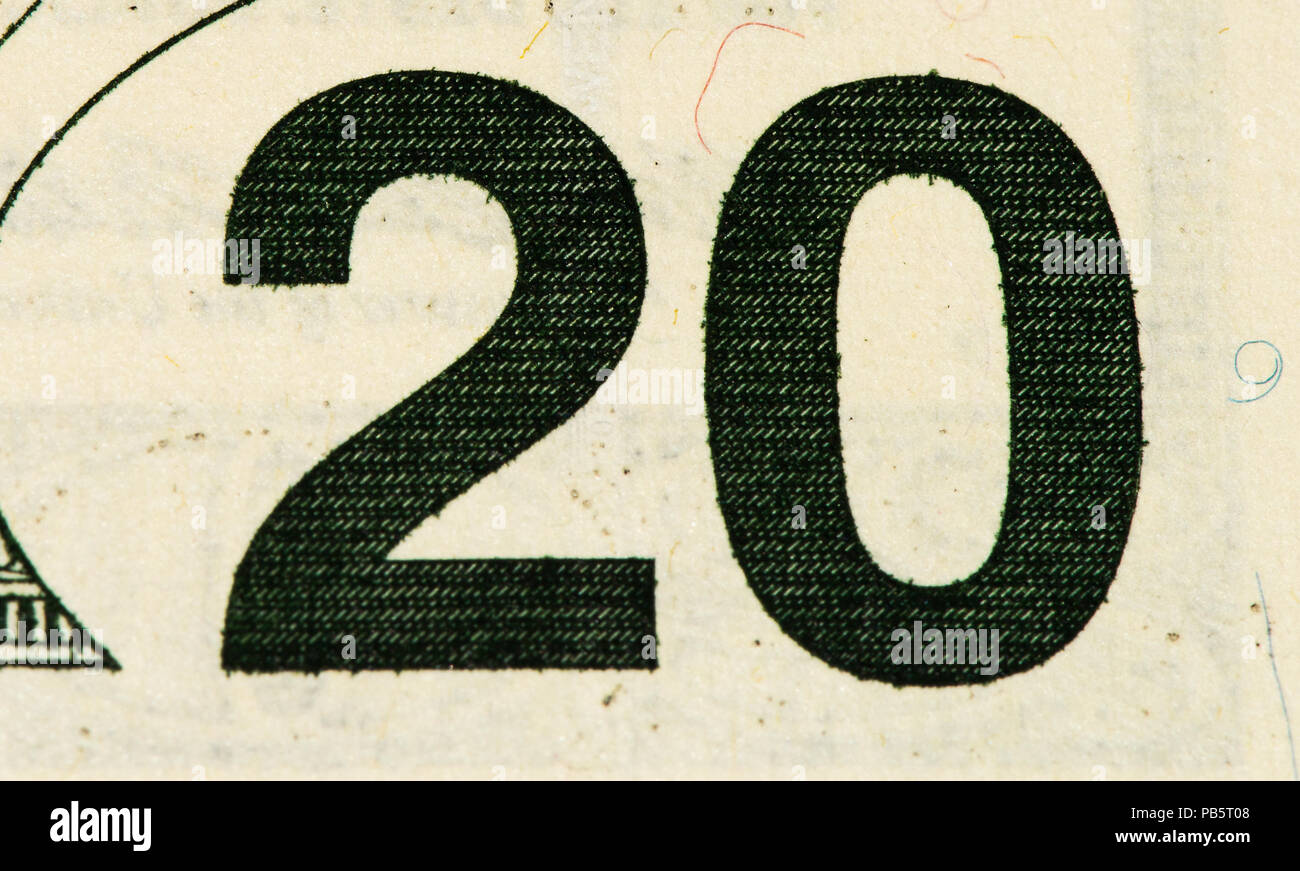 20 US dollars bank note made in 2006 Stock Photo - Alamy