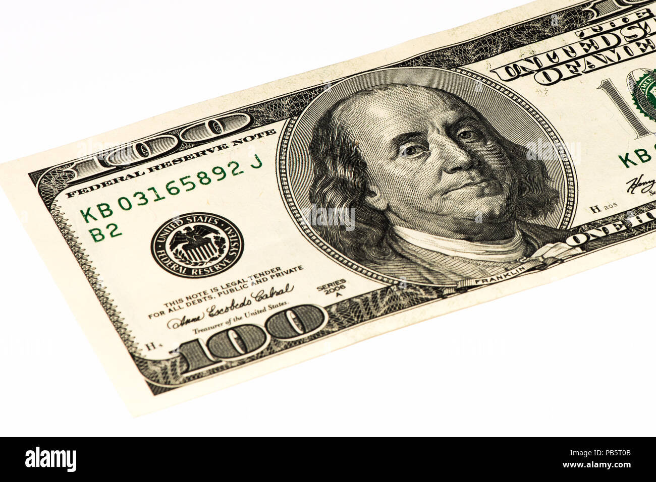 100 US dollars bank note made in 2006 Stock Photo - Alamy