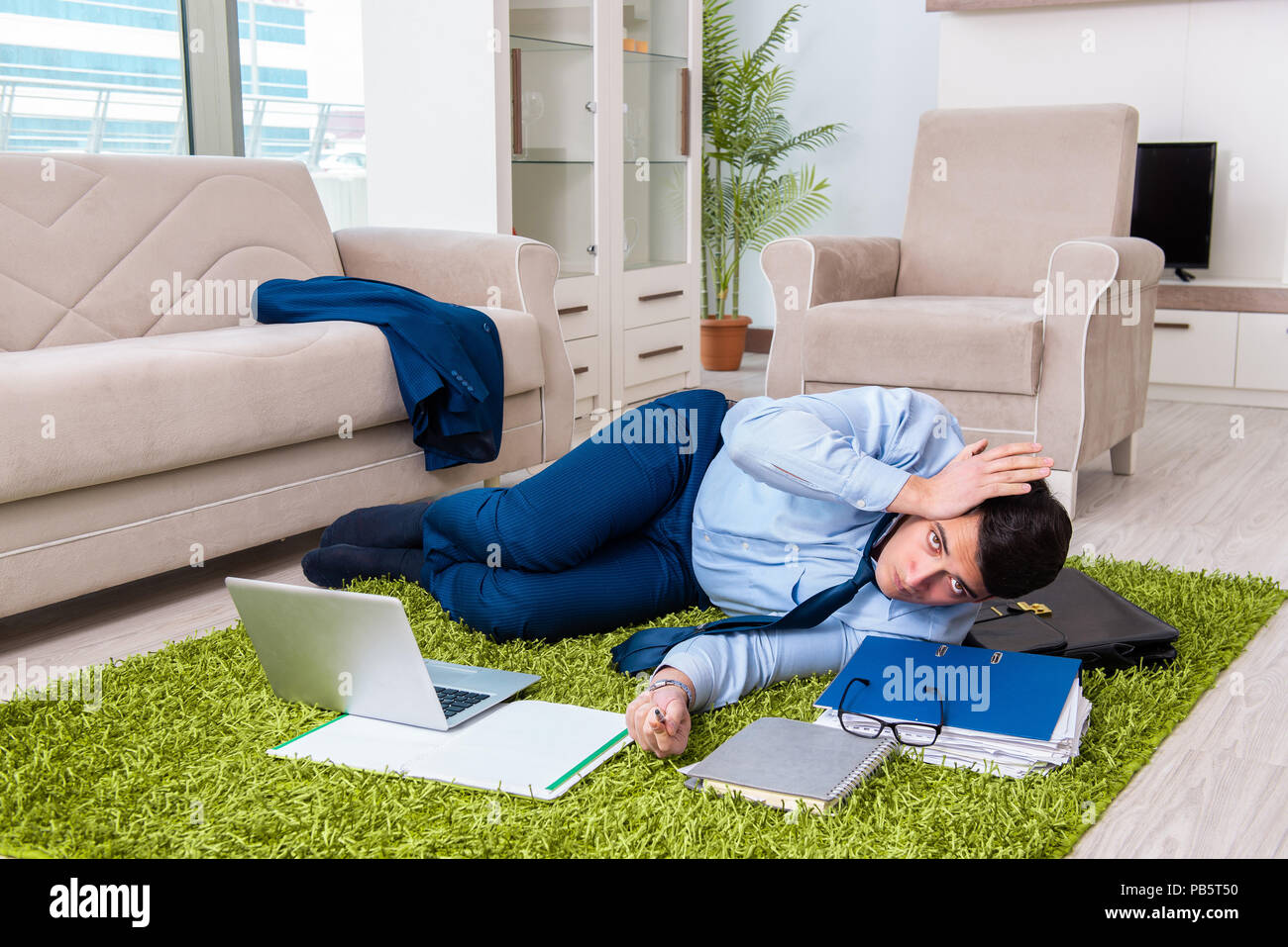 Businessman under stress after hi-res stock photography and images - Alamy