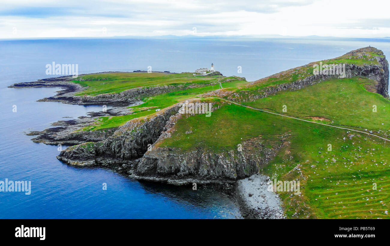 The Highlands of Scotland from above - view over the scenery and famous ...