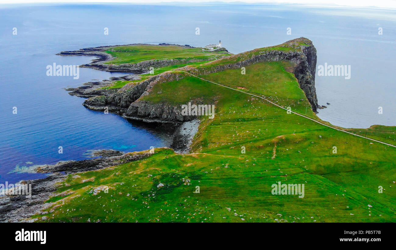The beautiful green landscape of the Isle of Skye in the Scottish ...