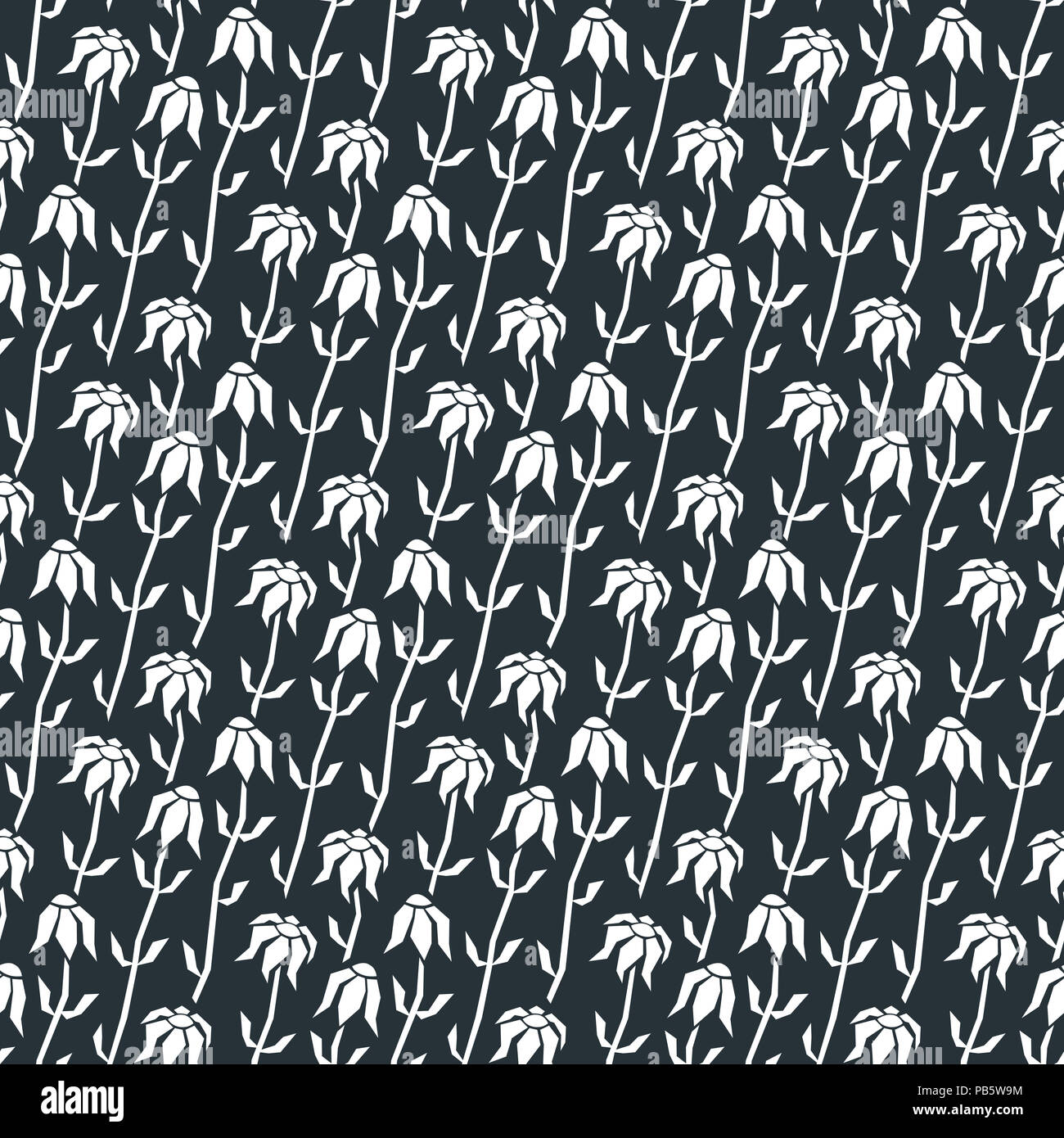 Black floral repeat pattern hi-res stock photography and images - Alamy