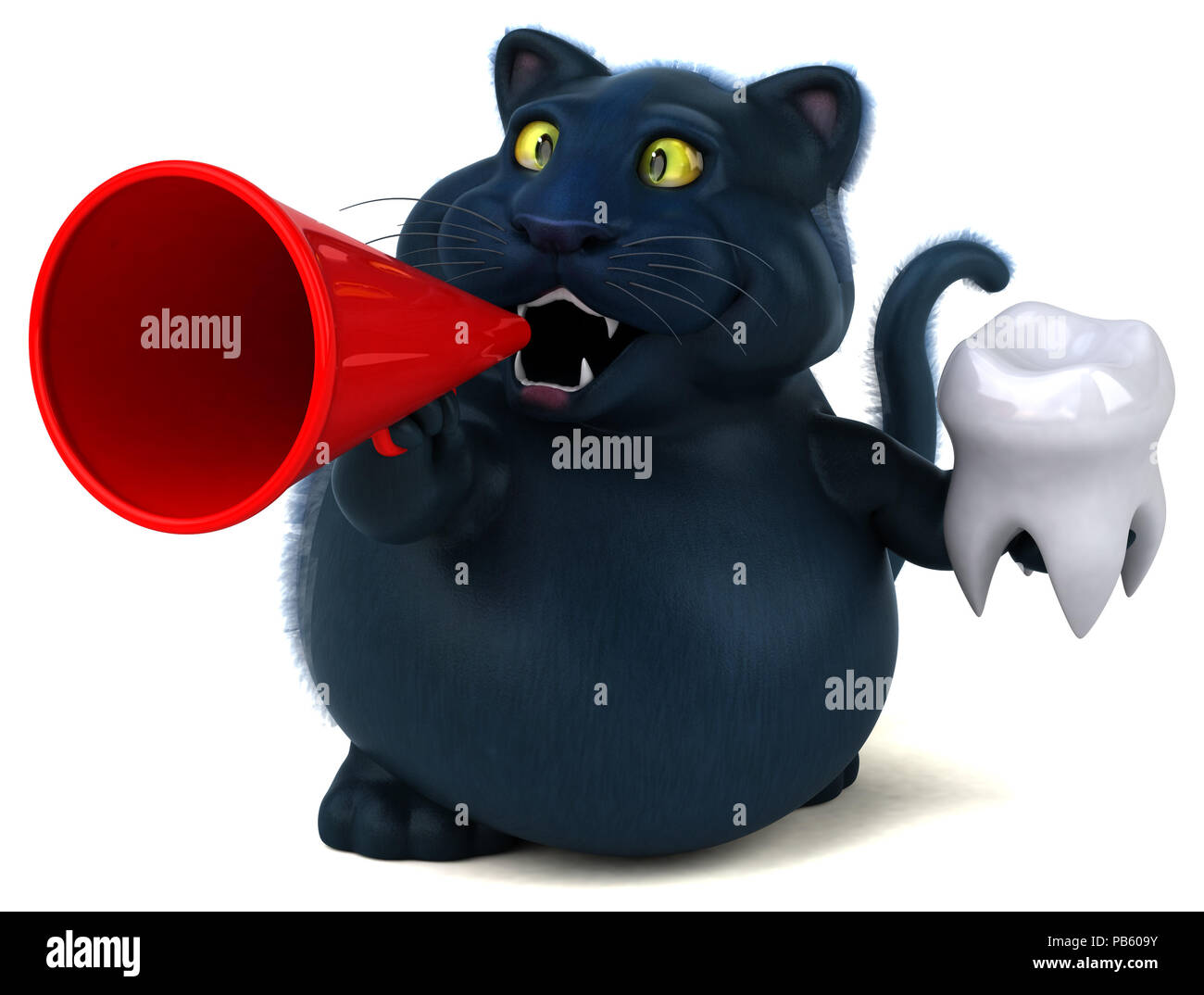 Fun cat - 3D Illustration Stock Photo - Alamy