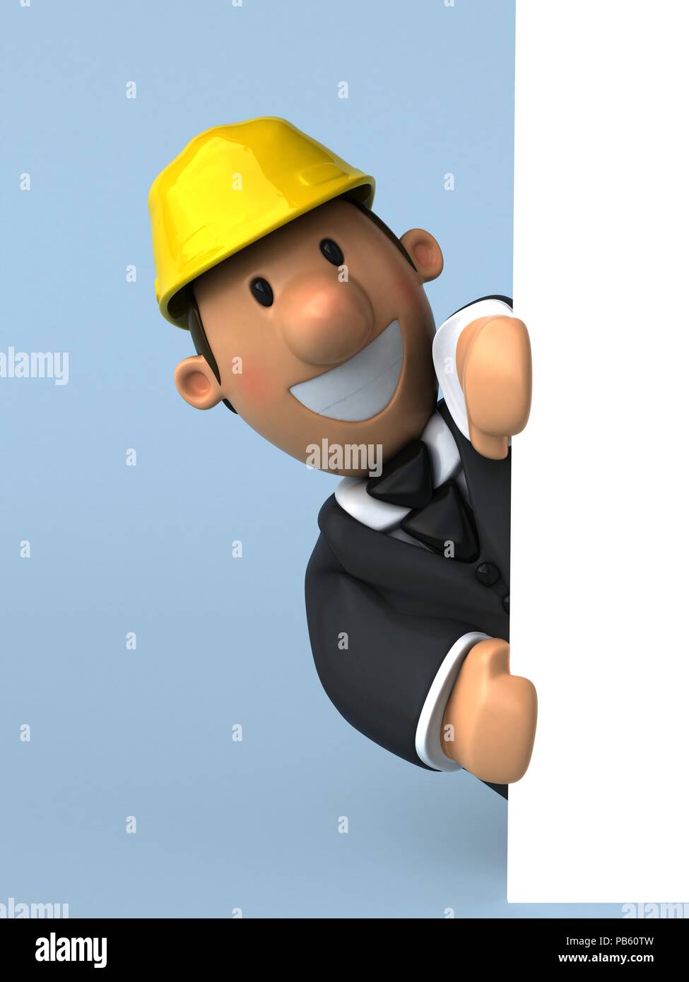 Cartoon architect - 3D Illustration Stock Photo - Alamy