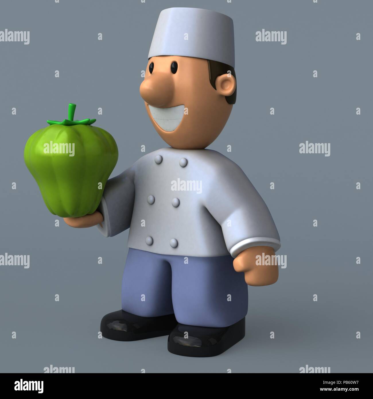 Cartoon baker - 3D Illustration Stock Photo - Alamy