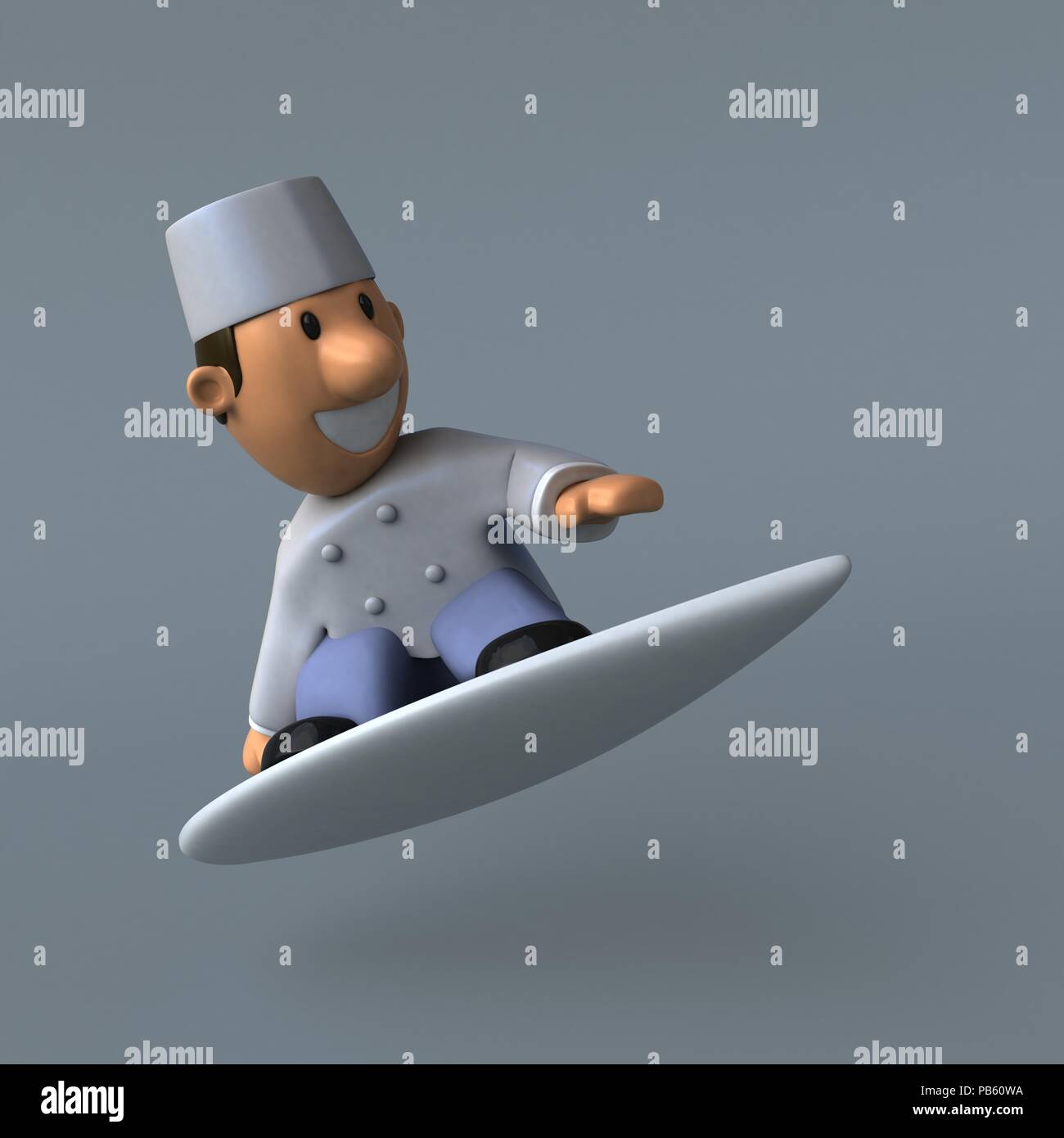 Cartoon baker - 3D Illustration Stock Photo - Alamy