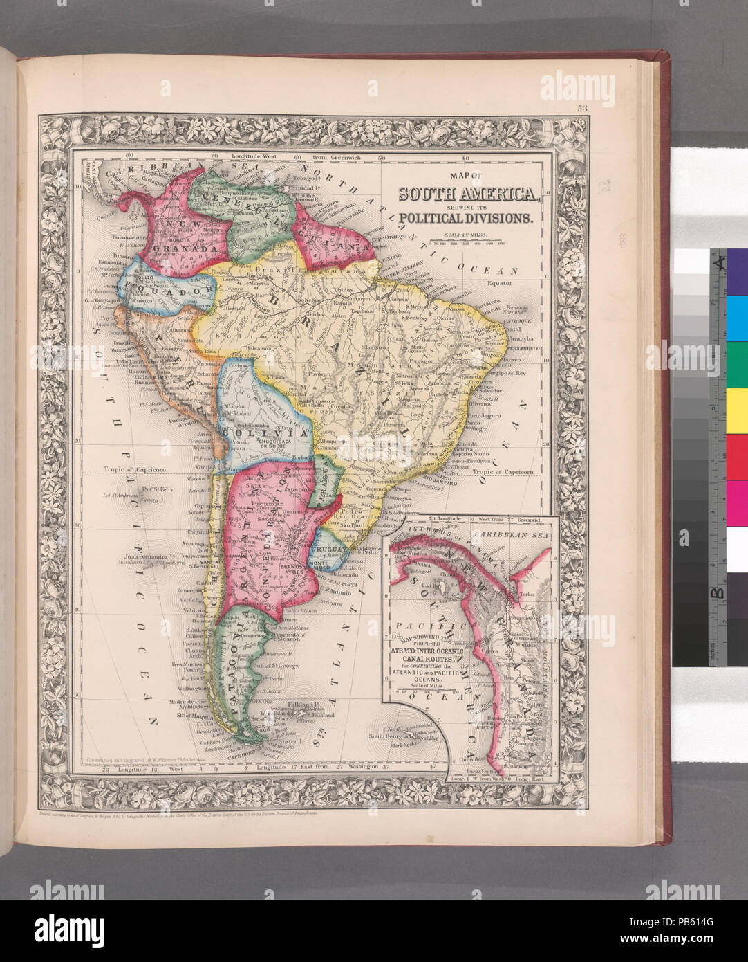 994 Map of South America, showing its political divisions; Map showing ...