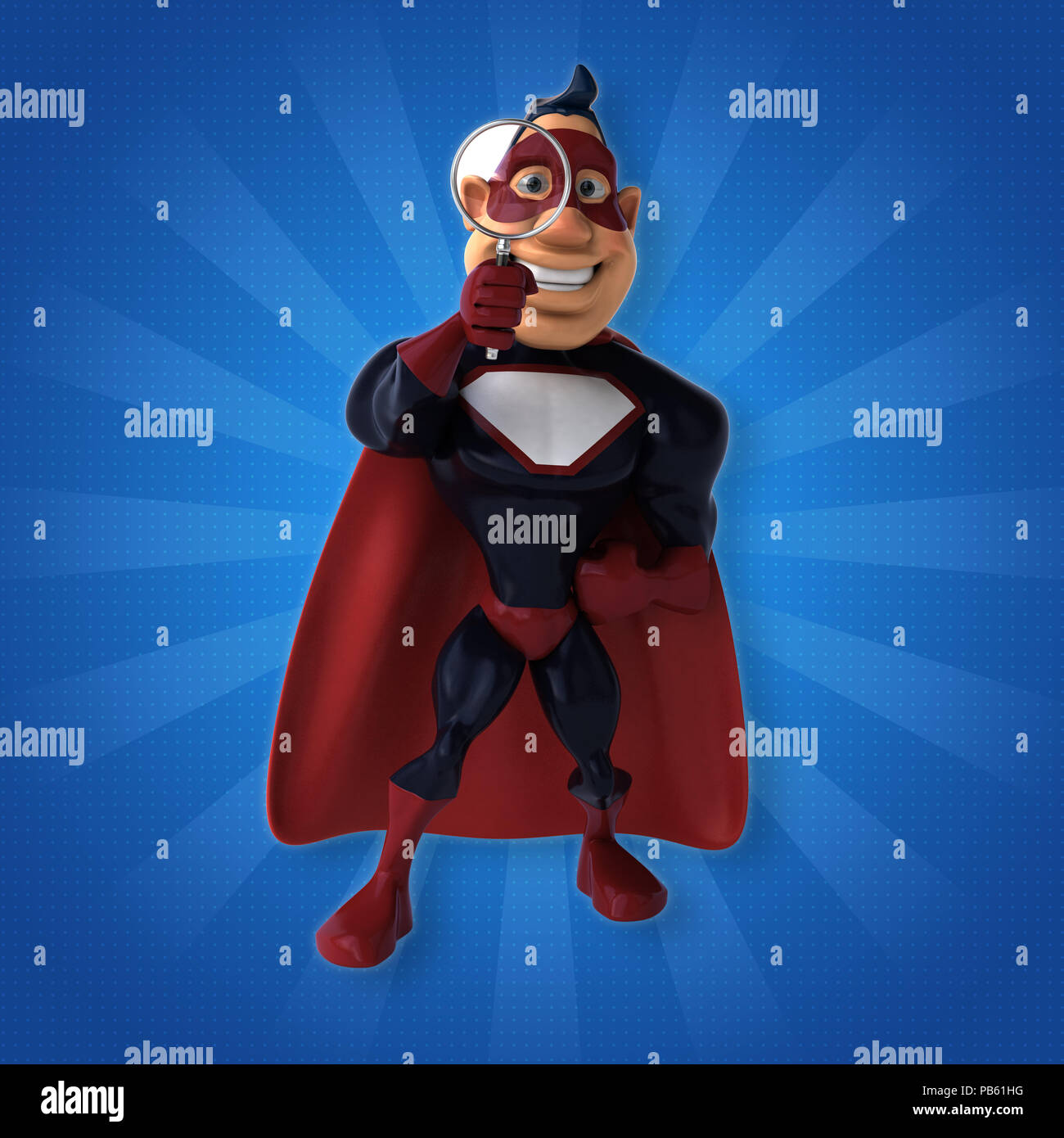 Fun superhero - 3D Illustration Stock Photo - Alamy