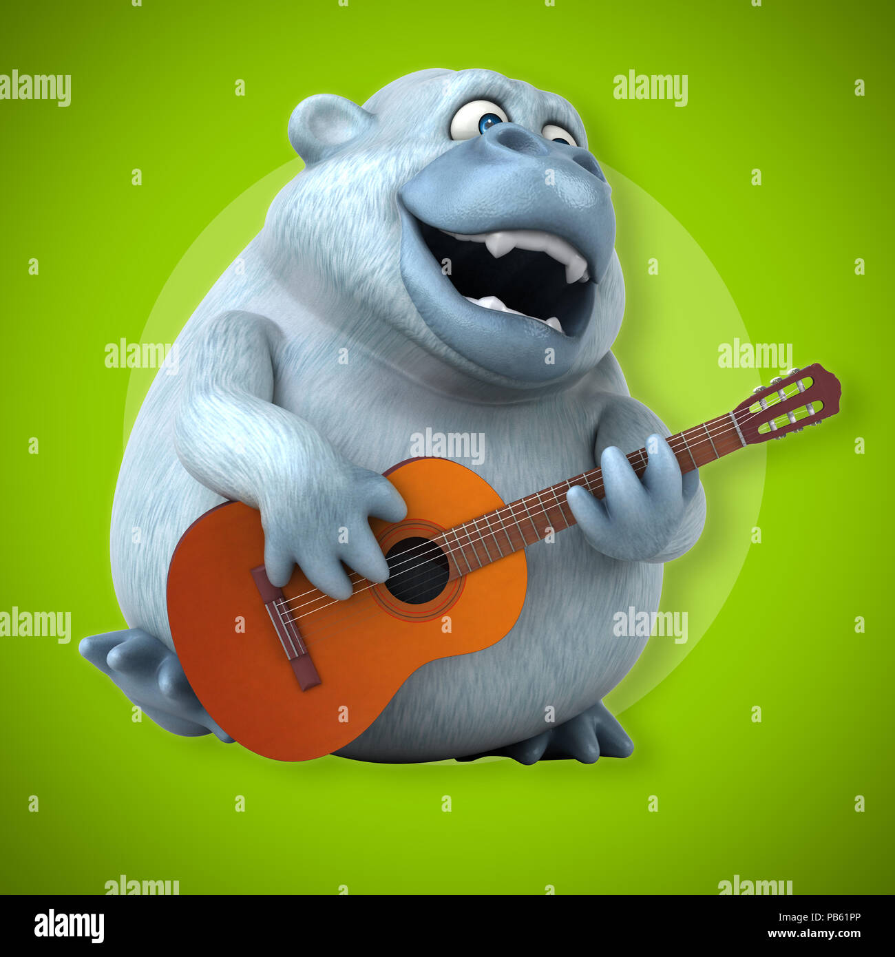 Fun yeti - 3D Illustration Stock Photo - Alamy