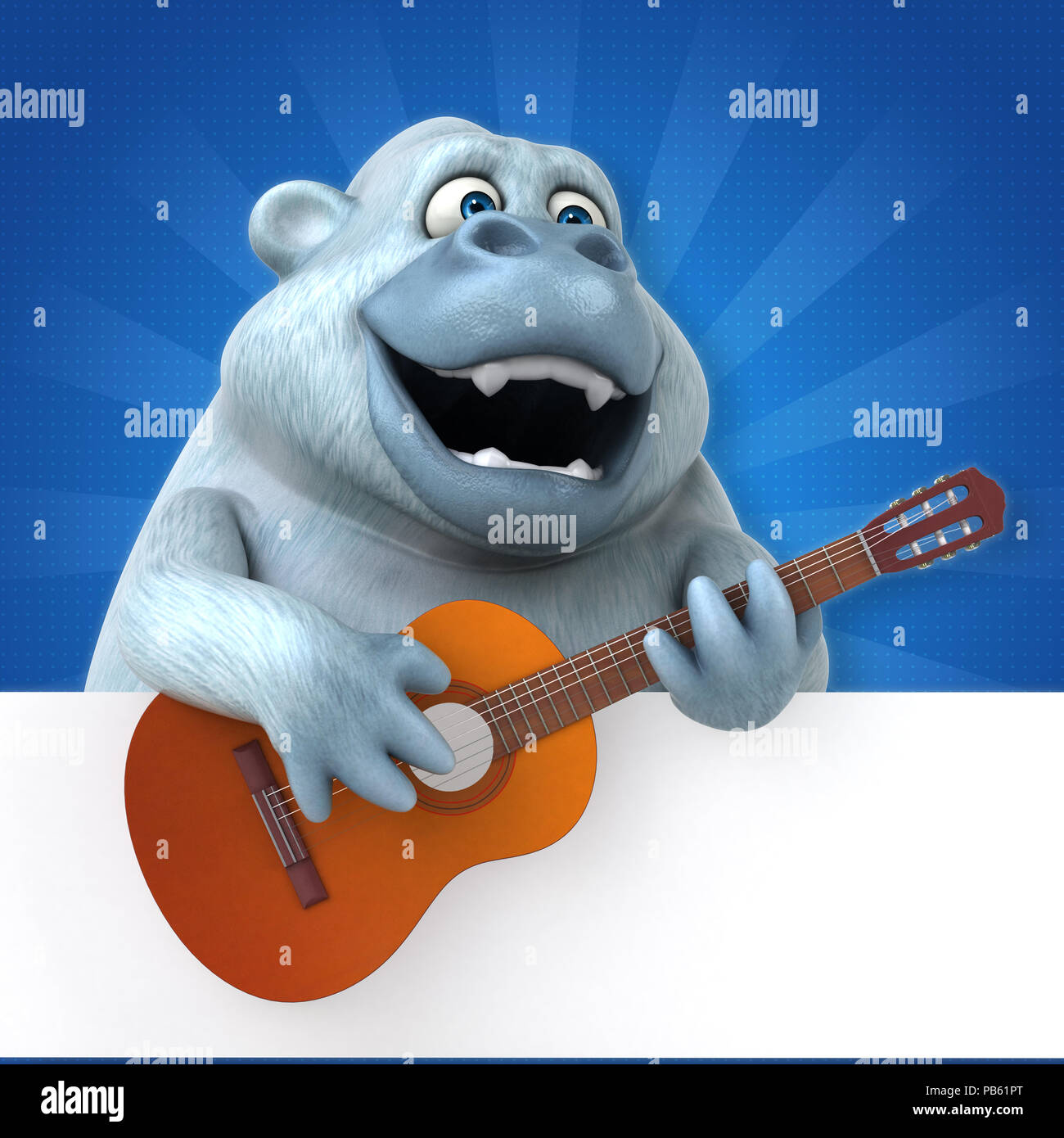 Fun yeti - 3D Illustration Stock Photo - Alamy