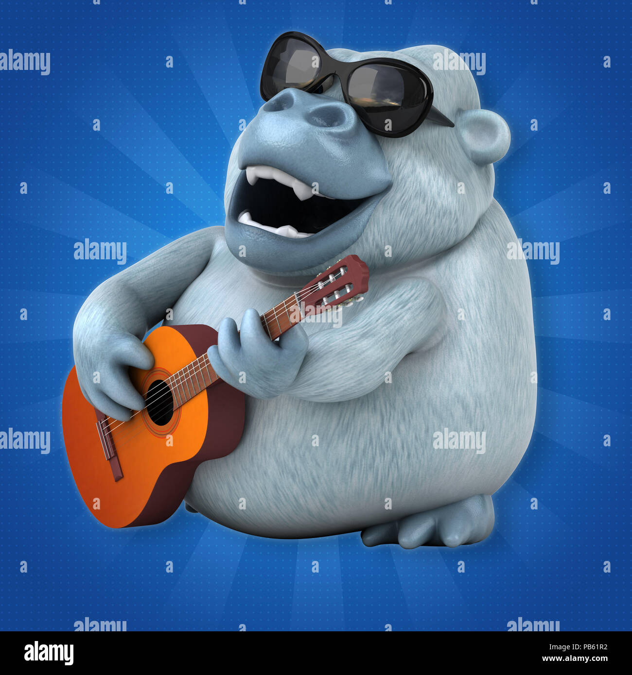 Fun yeti - 3D Illustration Stock Photo - Alamy
