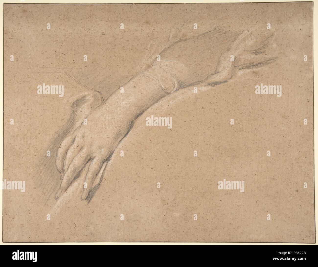 Study of the left hand of Mme de Pompadour. Artist: François Boucher ...